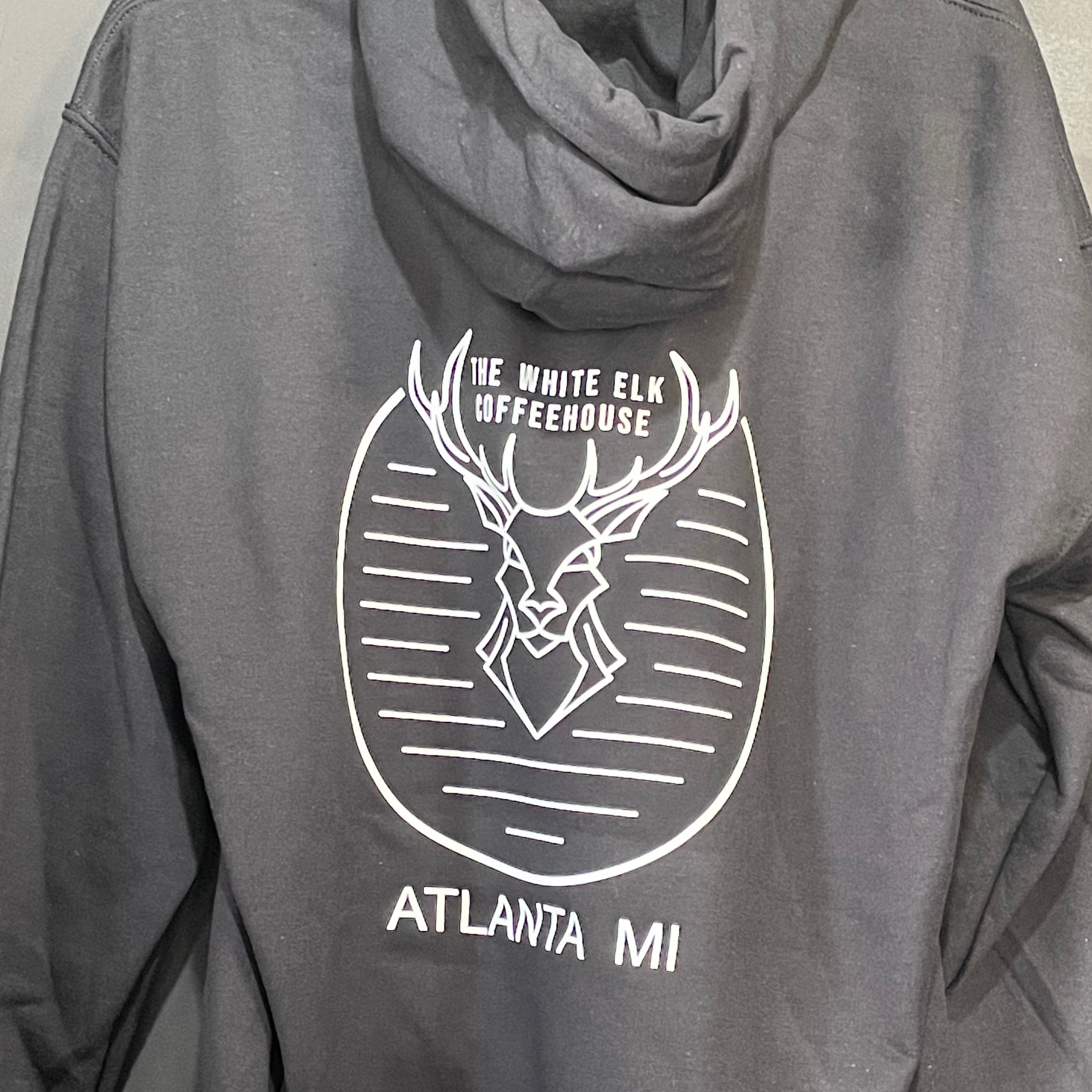 White Elk Hooded Sweatshirt | The White Elk Coffee House